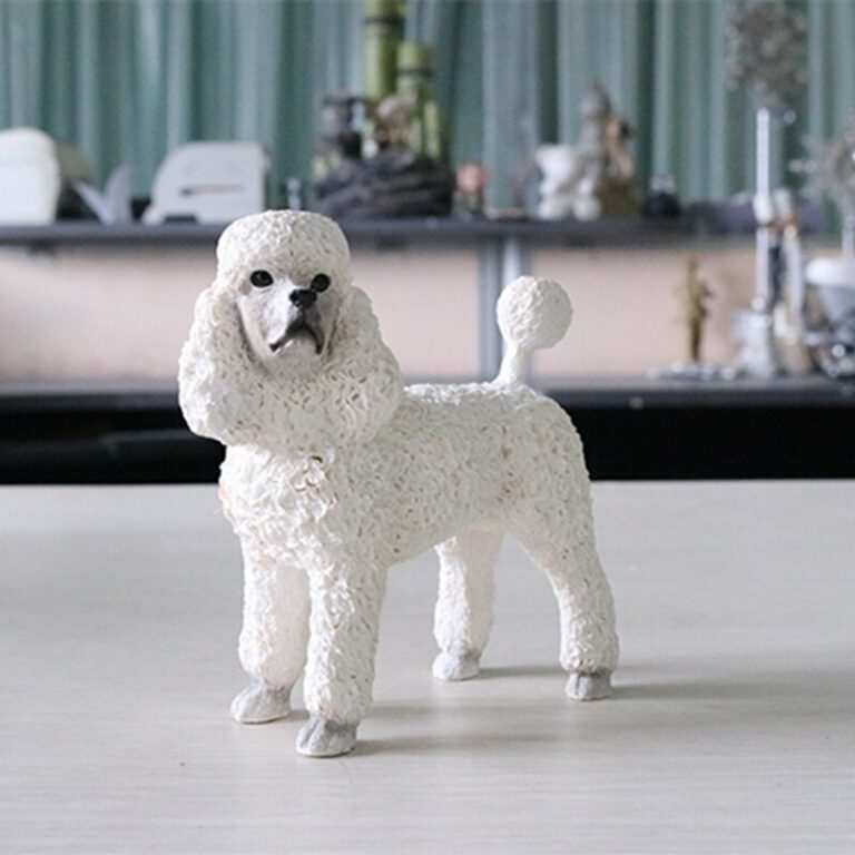 Handcrafted Mini Resin Poodle Figurine Art Sculpture For Home Dcor ...
