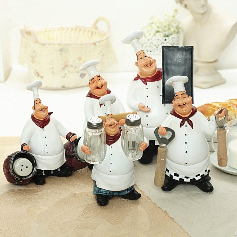 Vintage Chef Figurine Resin Crafts Kitchen Restaurant Decor Bar Cafe ...