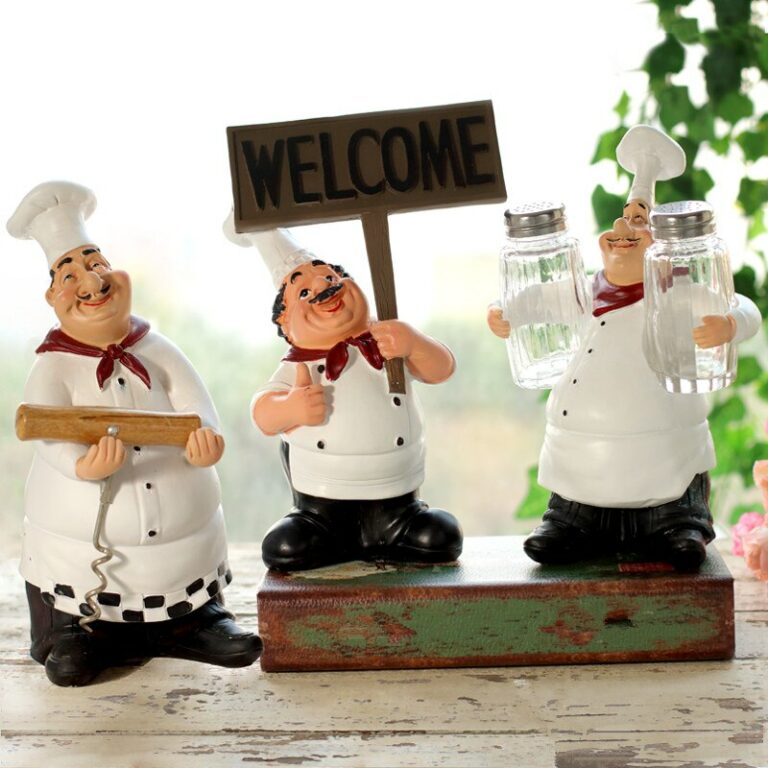 Vintage Chef Figurine Resin Crafts Kitchen Restaurant Decor Bar Cafe ...