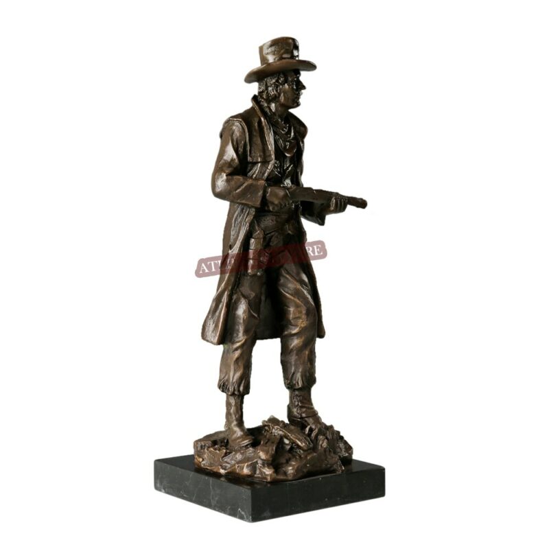 Antique Western Cowboy Bronze Statue Handcrafted Sculpture Artwork ...