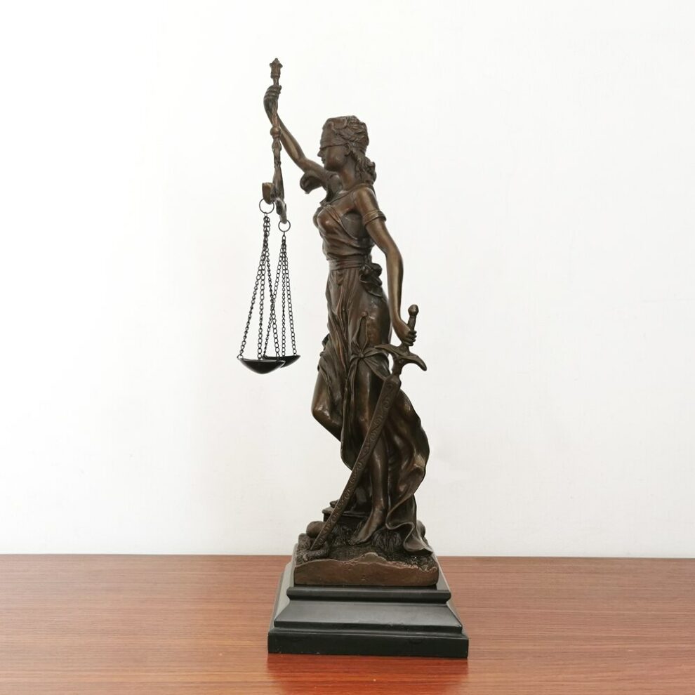 Bronze Lady Justice Statue Greek Goddess Themis Vintage Mythology ...