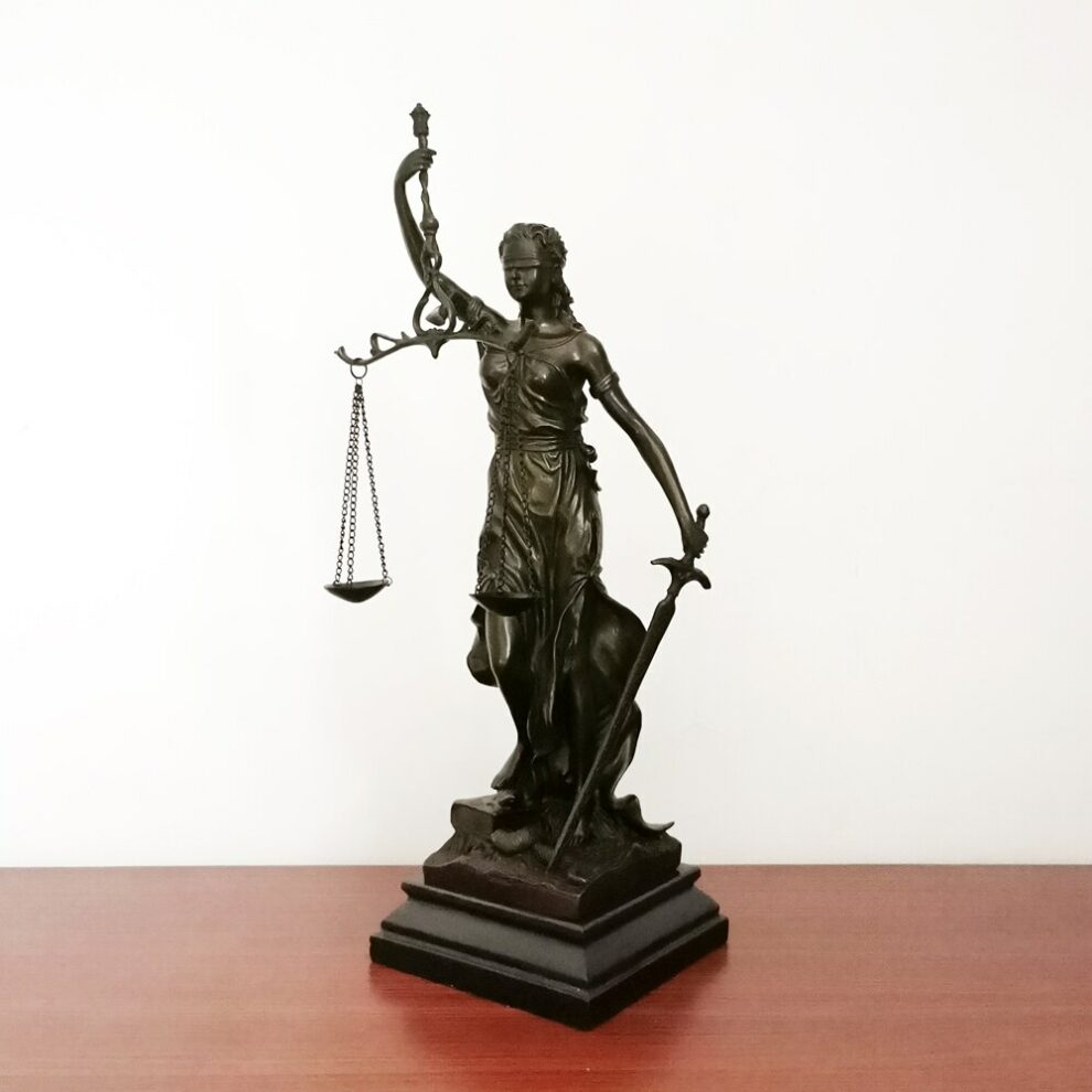 Bronze Lady Justice Statue Greek Goddess Themis Vintage Mythology ...