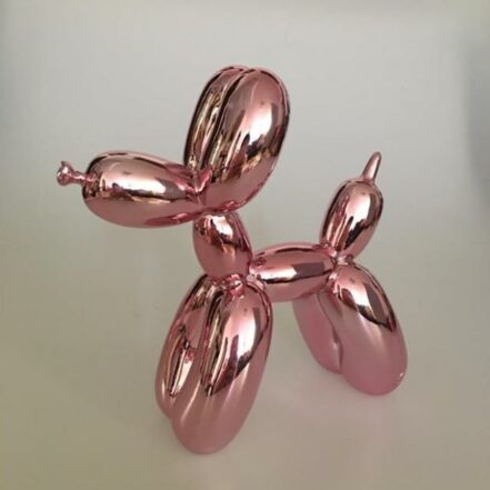 Large Pink Metallic Balloon Dog Figurine American Pop Art Resin Statue ...