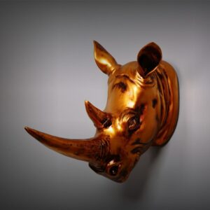 Modern White Resin Rhinoceros Head Wall Art 34cm Home Decor Gift ...