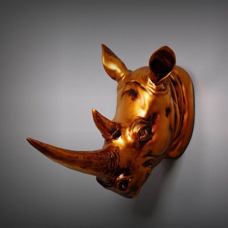 Modern White Resin Rhinoceros Head Wall Art 34cm Home Decor Gift ...