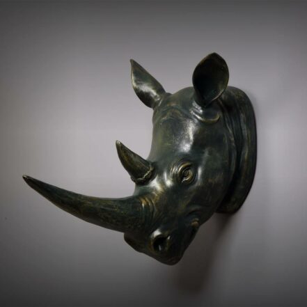 Modern White Resin Rhinoceros Head Wall Art 34cm Home Decor Gift ...
