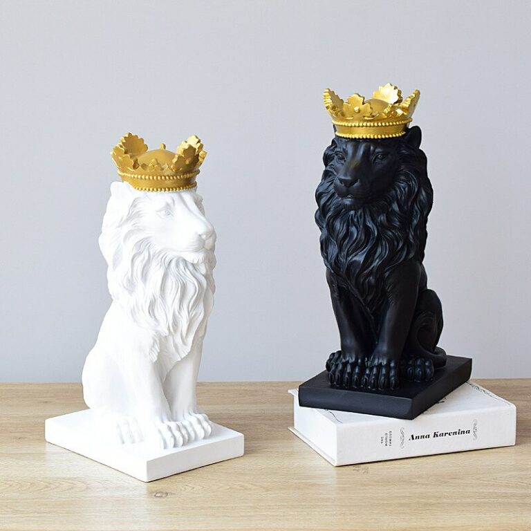 Abstract Nordic Resin Lion Statue Home Decor Figurine Sculpture Model ...