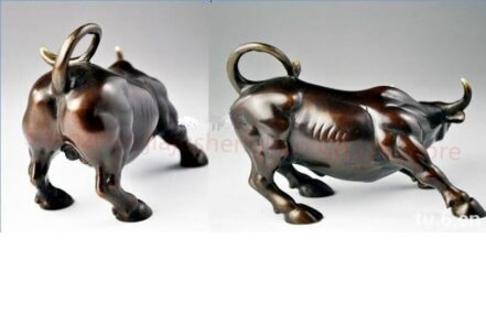 Bronze Wall Street Bull Statue Retro Style Stock Market Enthusiast Gift ...