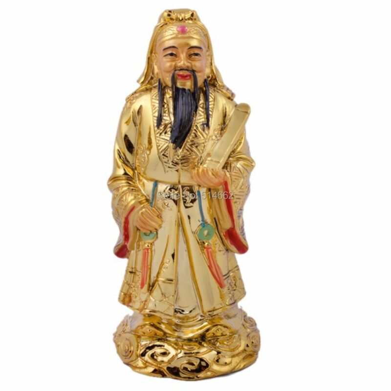 5inch Golden Feng Shui Fu Lu Shou Statues C10371 | ClassySculptures.com ...