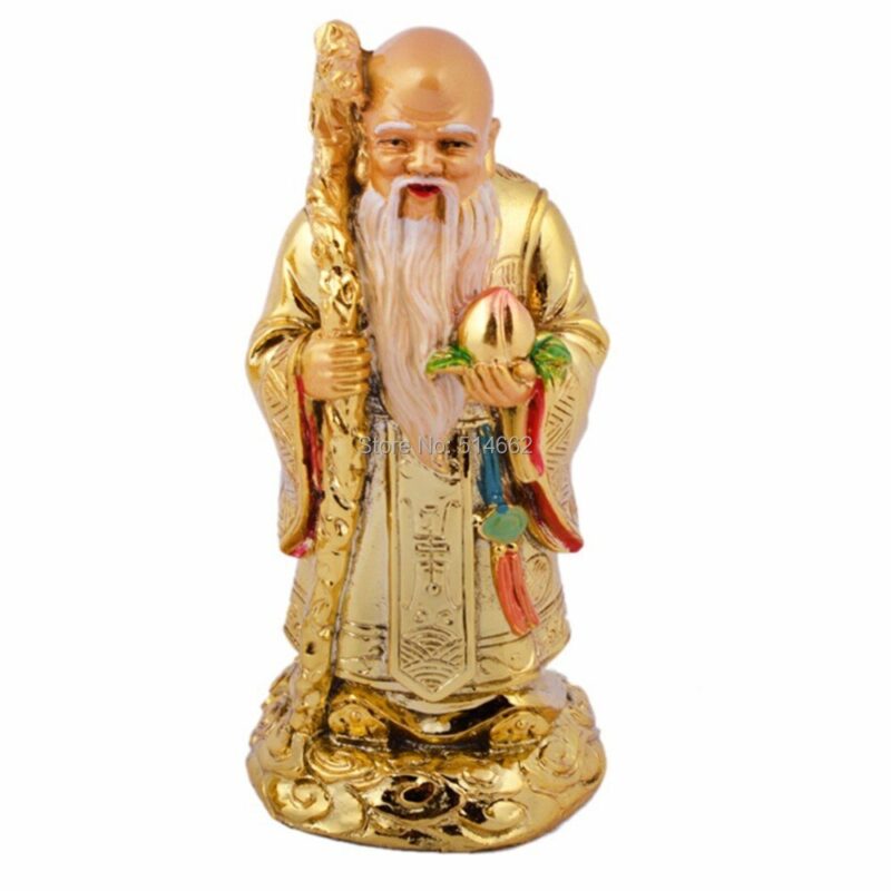 5inch Golden Feng Shui Fu Lu Shou Statues C10371 | ClassySculptures.com ...