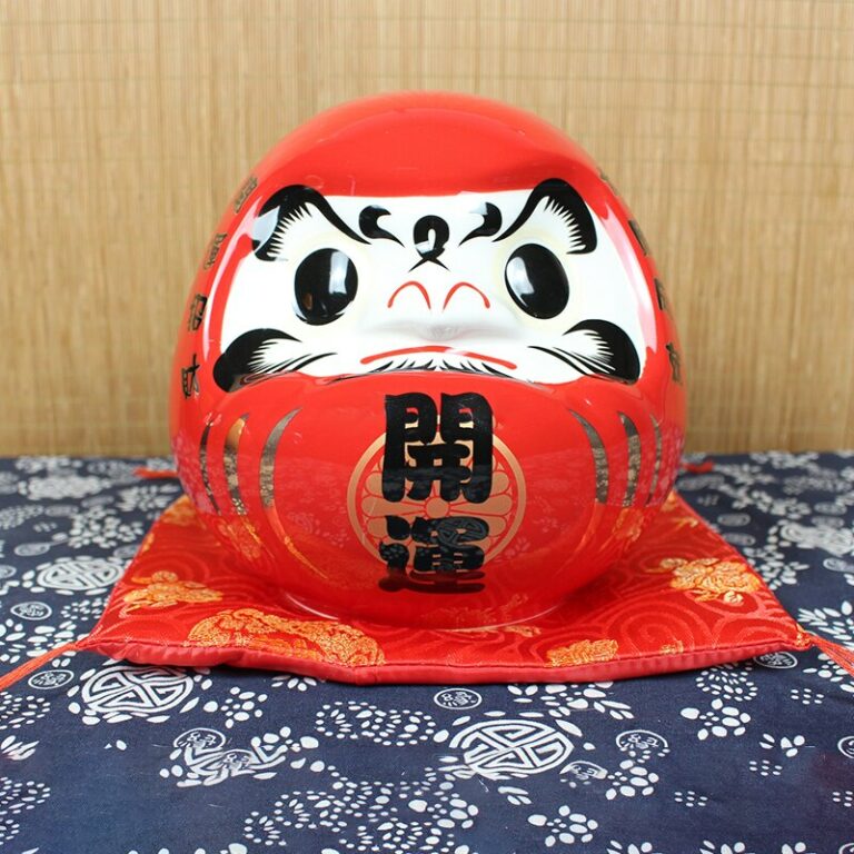 75 Inch Japanese Fengshui Ceramic Daruma Doll Zen Money Box Decoration ...