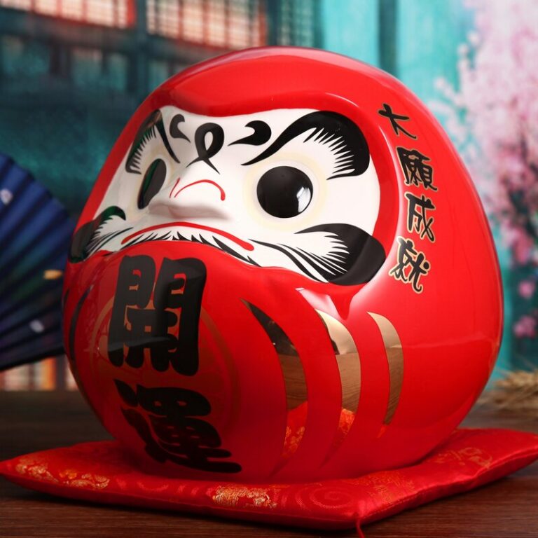 75 Inch Japanese Fengshui Ceramic Daruma Doll Zen Money Box Decoration ...