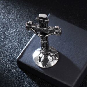 Antique Christian Cross Jesus Statue Inri Crucifix Office Desk Decor ...