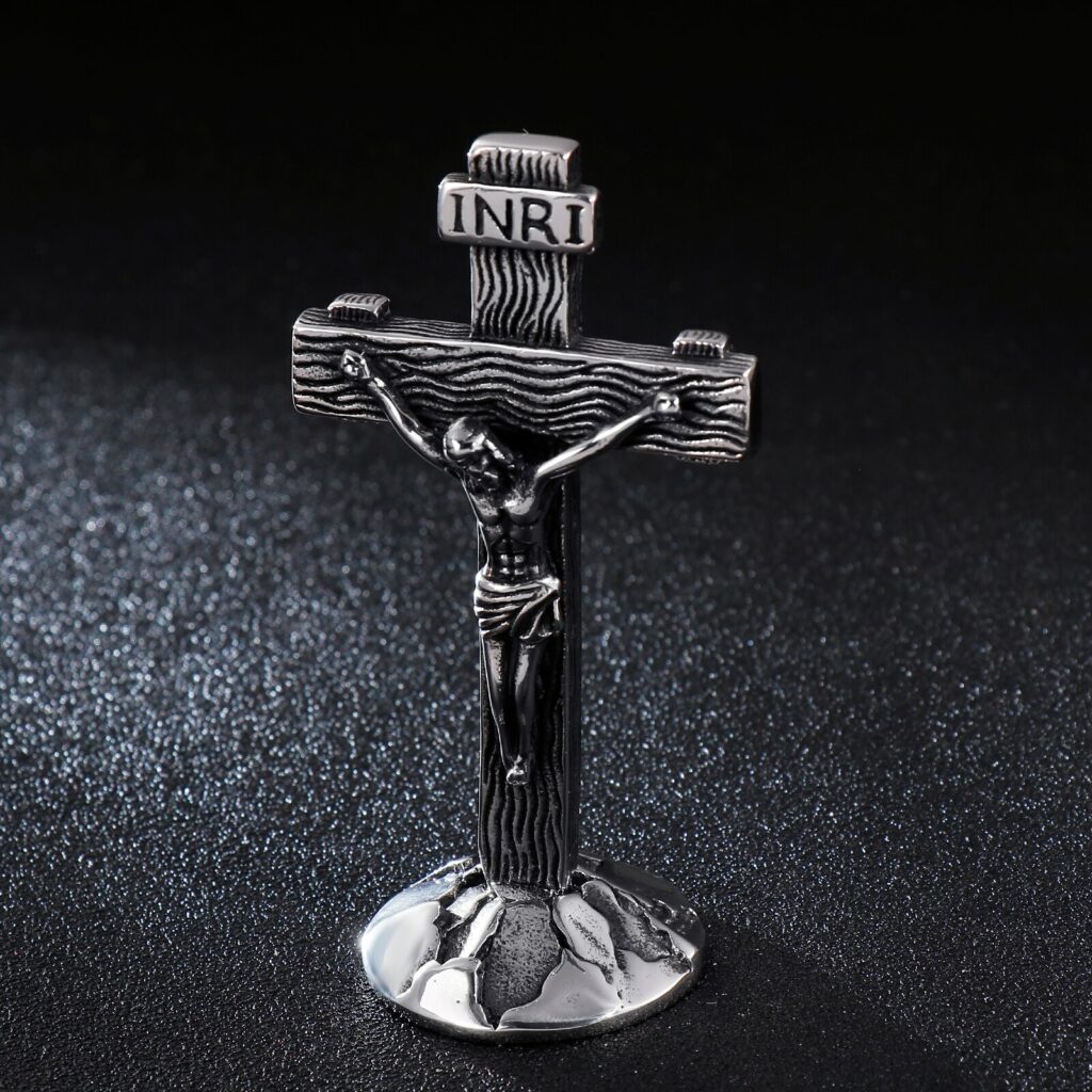 Antique Christian Cross Jesus Statue Inri Crucifix Office Desk Decor ...