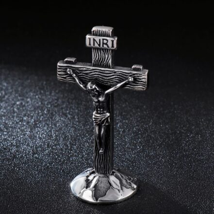 Antique Christian Cross Jesus Statue Inri Crucifix Office Desk Decor ...