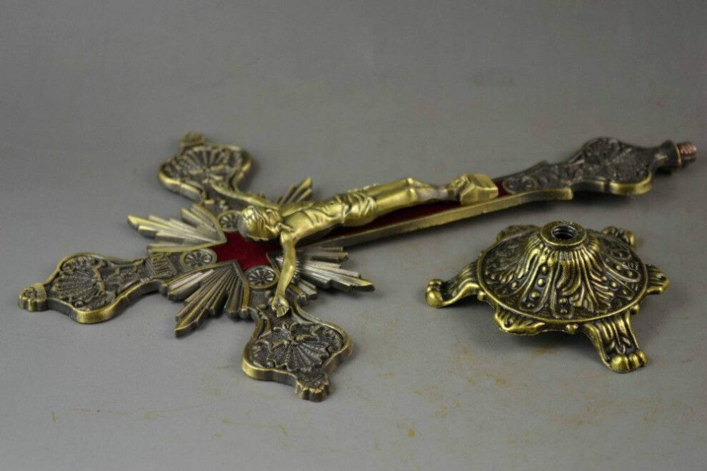 Large Copper Jesus On Cross Statue Unique Redemption Carving Artwork ...