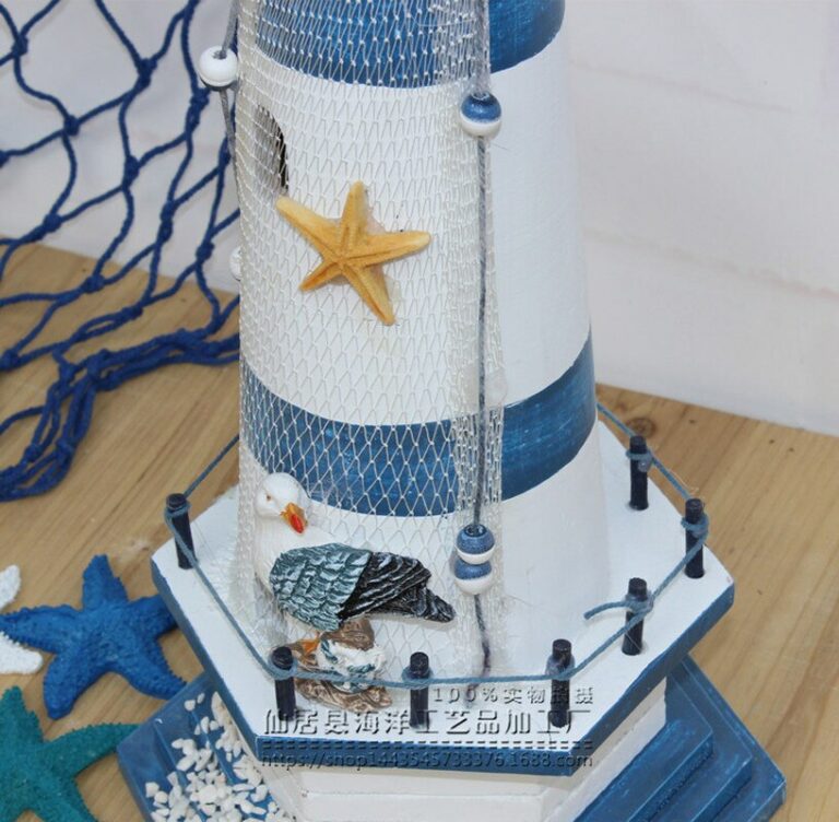 Mediterranean Handmade Wooden Lighthouse 2357cm Home Decor Wedding Gift ...