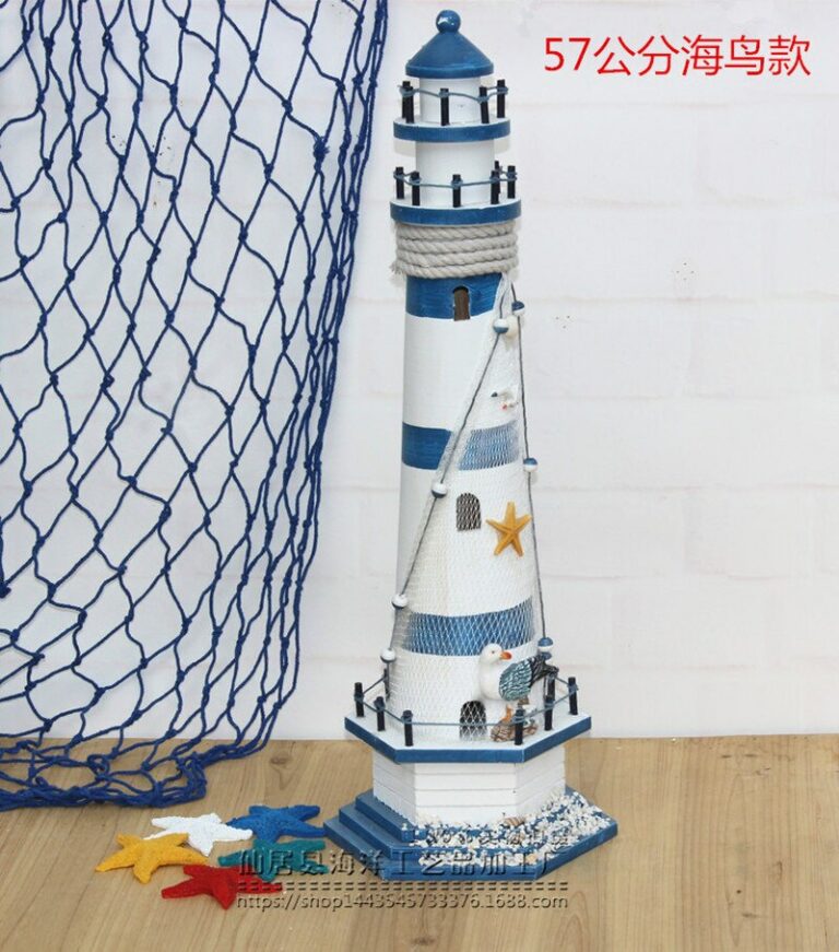 Mediterranean Handmade Wooden Lighthouse 2357cm Home Decor Wedding Gift ...