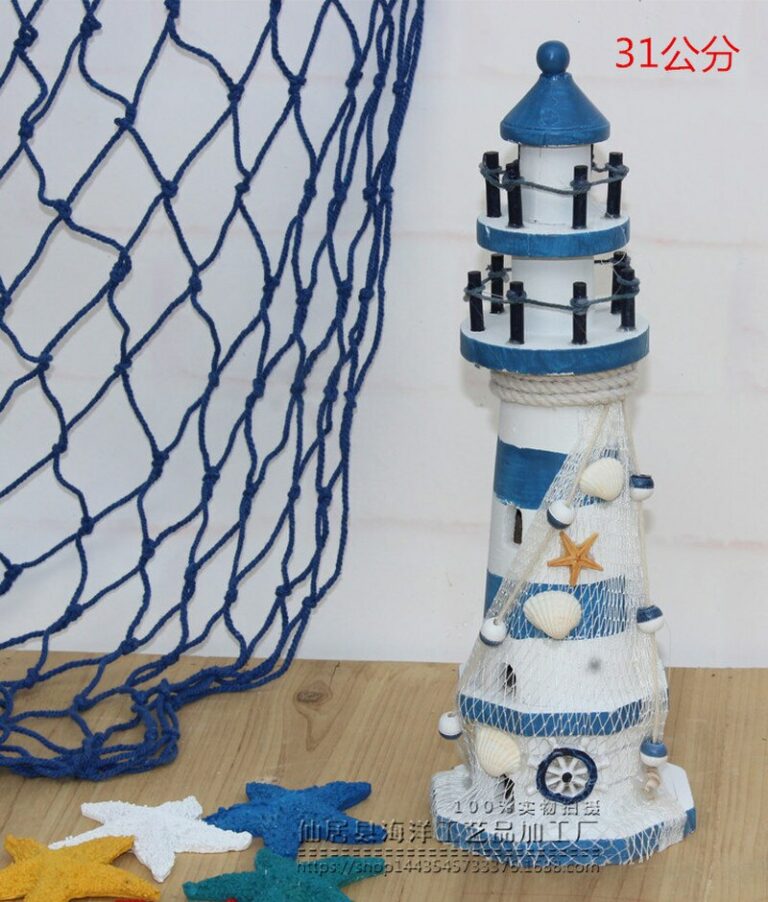 Mediterranean Handmade Wooden Lighthouse 2357cm Home Decor Wedding Gift ...