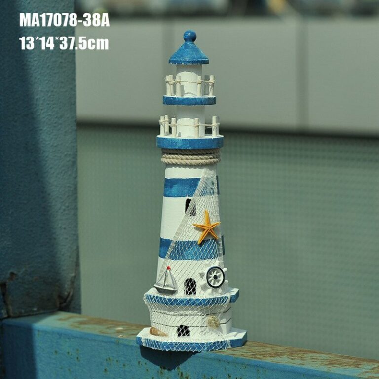 Mediterranean Handmade Wooden Lighthouse 2357cm Home Decor Wedding Gift ...