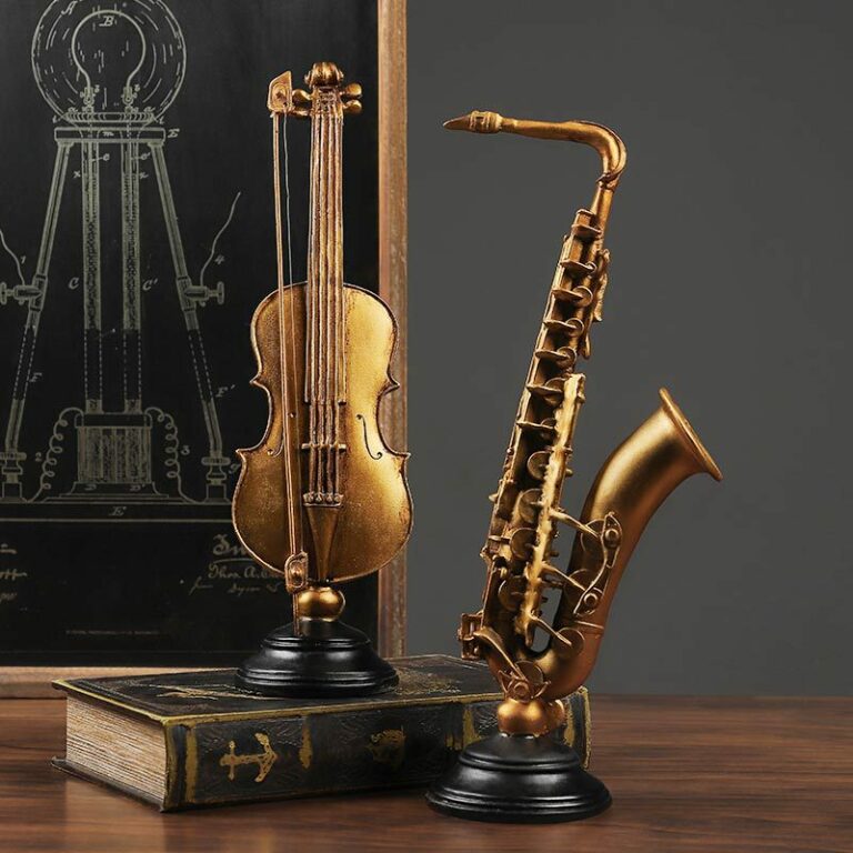 Nordic Musicinspired Violin Saxophone Resin Statues For Home Decor ...