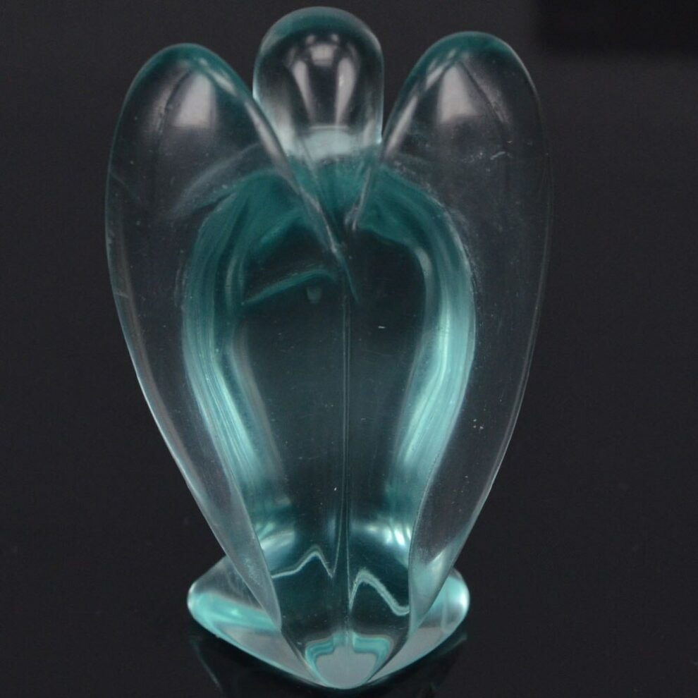 3inch Ocean Blue Obsidian Angel Figurine For Chakra Healing Feng Shui | ClassySculptures.com ...