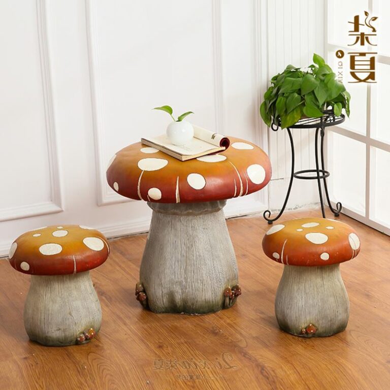 Kids Room Decor Resin Mushroom Stool Chair Garden Statue Gift ...