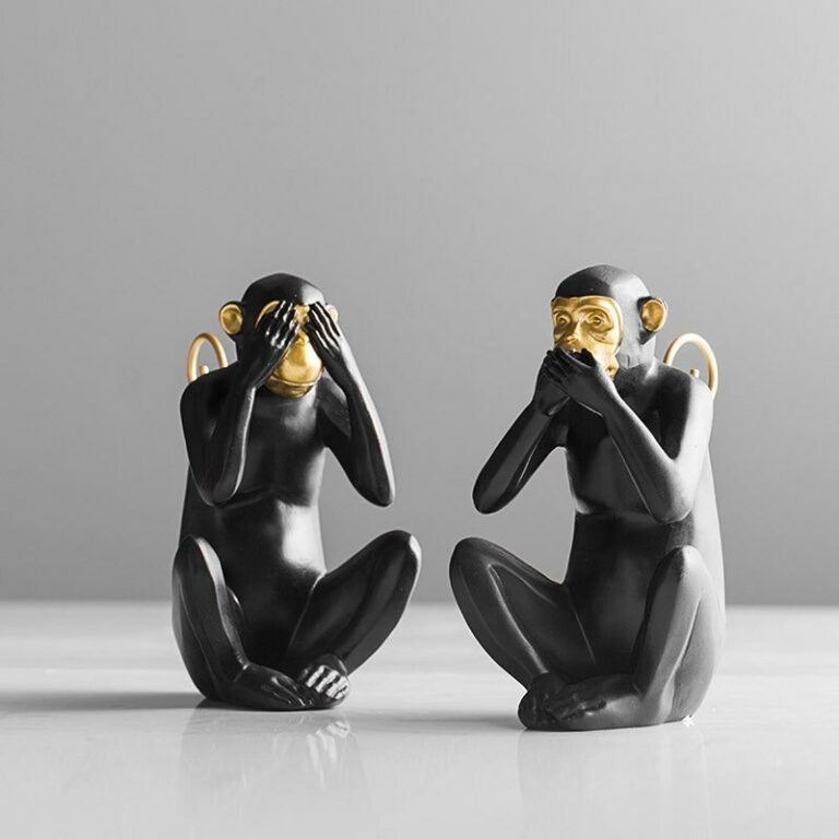 Resin Three Wise Monkeys Statue Unique Officehotel Decor Animal ...