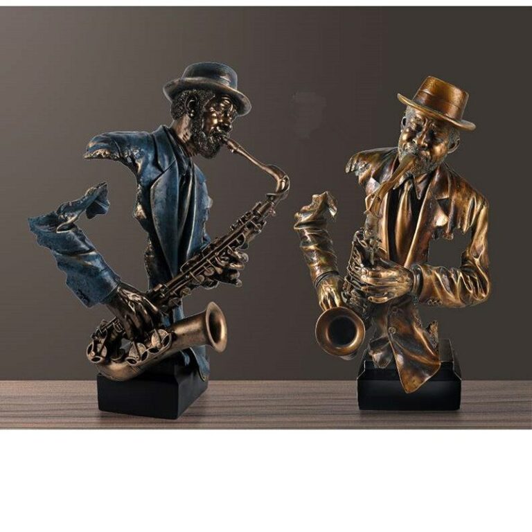 Modern 57cm Saxophone Musician Resin Statue Abstract Art Home Decor ...