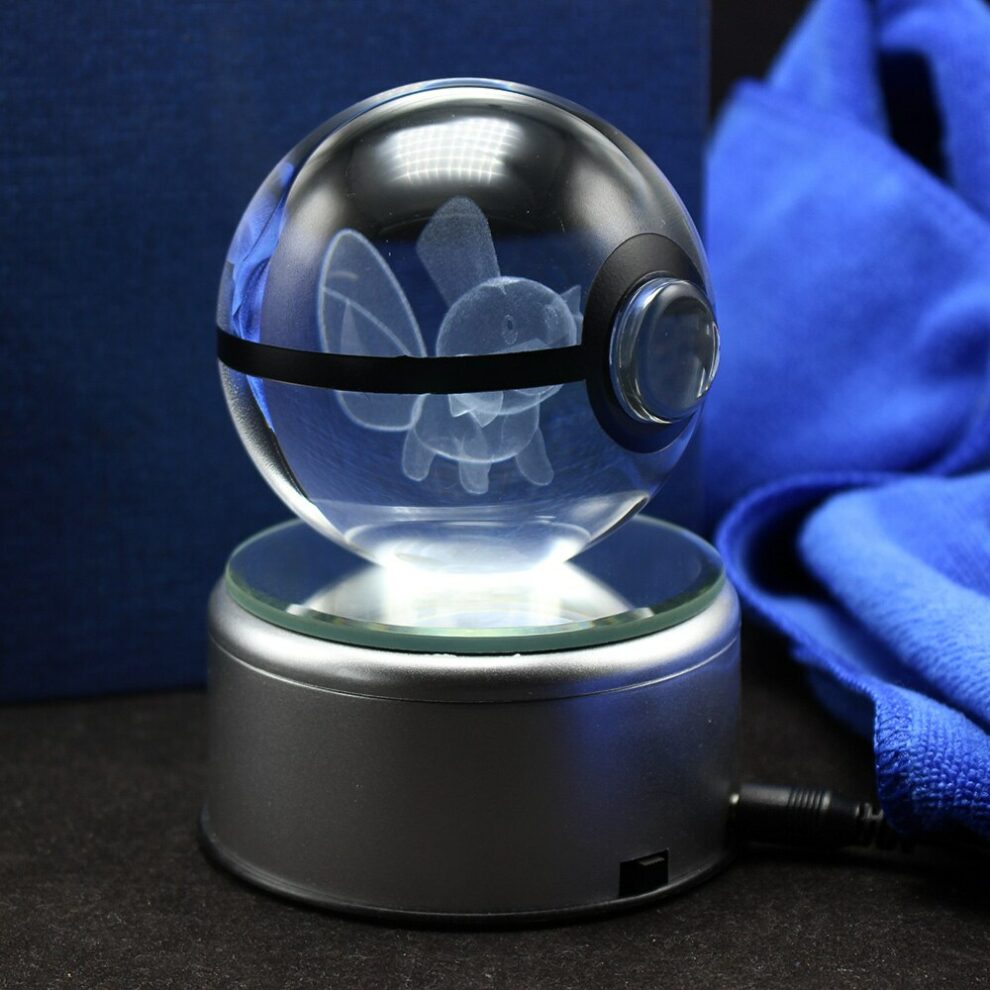 Led Pokemon Go 3d Crystal Ball Night Light With Colorful Glass Base | ClassySculptures.com | 50% ...