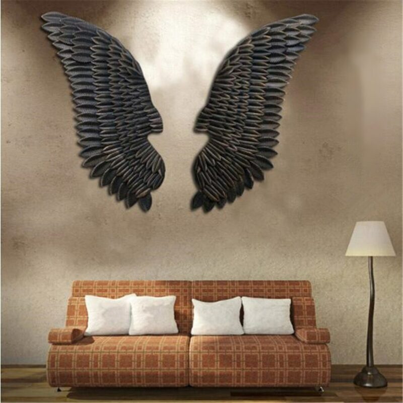 Large Metal Angel Wing Wall Sculpture Decorative Figurine Christmas ...