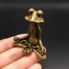 Exquisite Brass Chinese Frog Lotus Tea Pet Small Collectable Statues ...