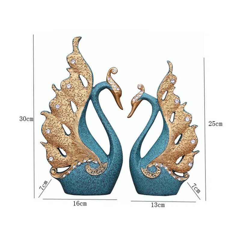Modern Swan Sculpture Decor Elegant Wedding Gift For Couples ...