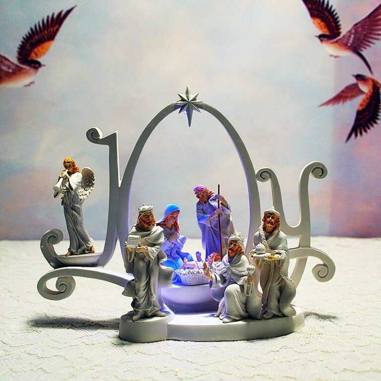 Led Lighted Christmas Nativity Scene 23x19cm Jesus Statue Home ...