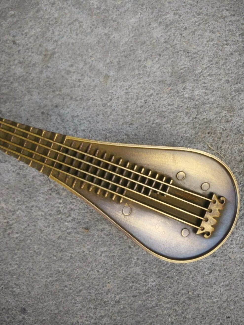 Authentic Chinese Brass Pipa Traditional Handcrafted Musical Instrument ...