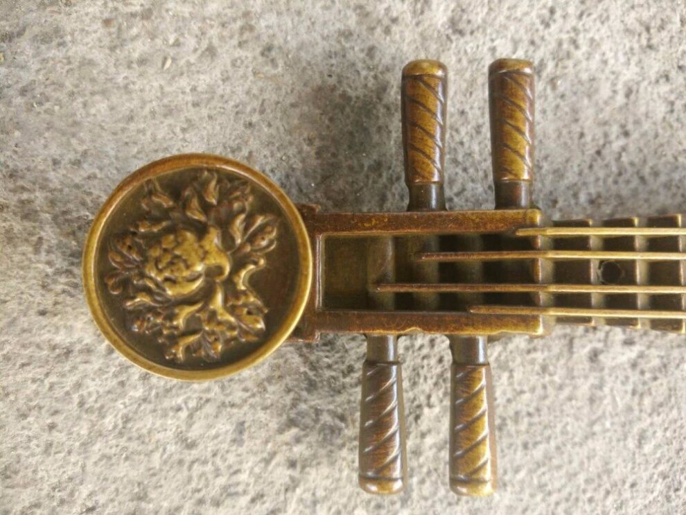 Authentic Chinese Brass Pipa Traditional Handcrafted Musical Instrument ...