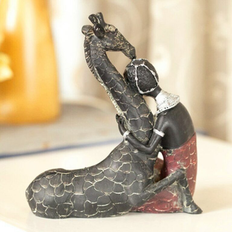 Exotic African Resin Statue Vintage Home Decor With People Animals ...
