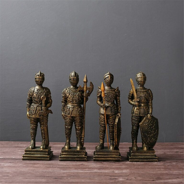 Medieval Greek God Knight Statue Retro Roman Soldier Resin Sculpture ...