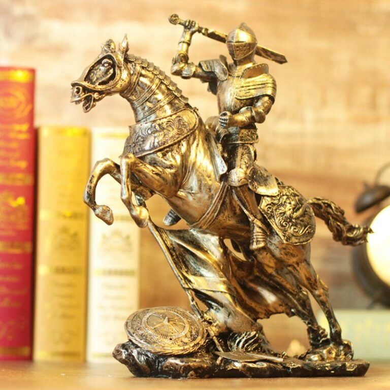 Medieval Greek God Knight Statue Retro Roman Soldier Resin Sculpture ...