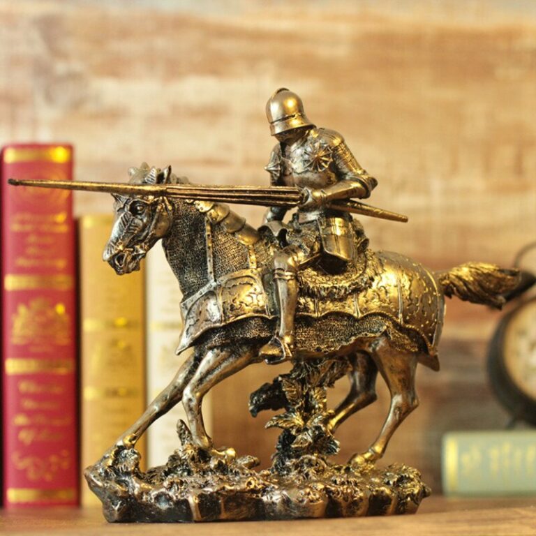 Medieval Greek God Knight Statue Retro Roman Soldier Resin Sculpture ...